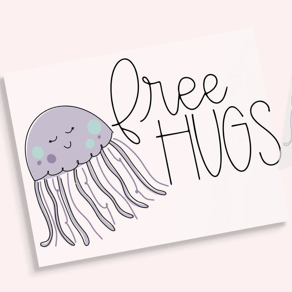 Free Hugs Jelly Fish DTF Transfer - Silhouette U