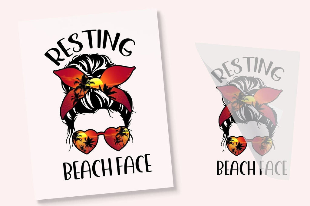 Resting Beach Face DTF Transfer - Silhouette U