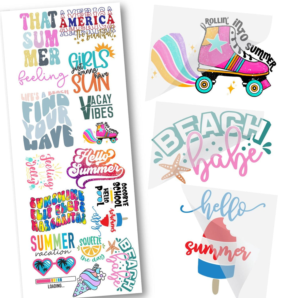 Summer DTF Transfers | 22 x 60 Pre-Made DTF Gang Sheet | 15 Ready to P ...